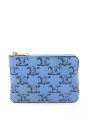 Celine Triomphe Key Ring Coin Purse - Blue