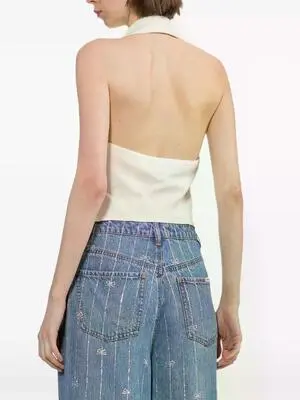 SELF-PORTRAIT Crystal-embellished Halterneck Top