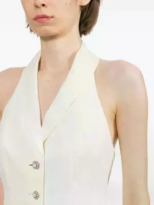 SELF-PORTRAIT Crystal-embellished Halterneck Top