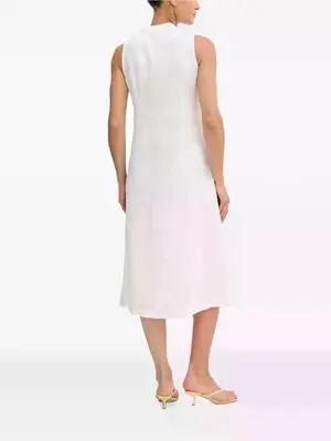 BENETTON Sleeveless Linen Midi Dress - White