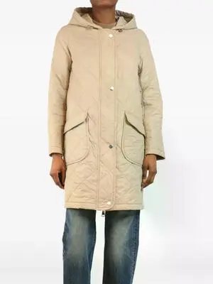 DIVINE CASHMERE Quilted Hooded Parka Coat
