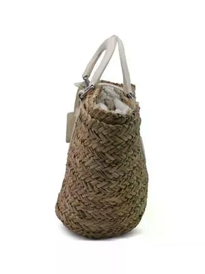 Dolce & Gabbana Woven Raffia Drawstring Basket Tote Bag