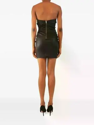 IRO PARIS Strapless Draped Leather Mini Dress