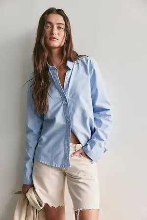 We The Free Benny Slim Oxford Button-down Shirt - Blue Combo