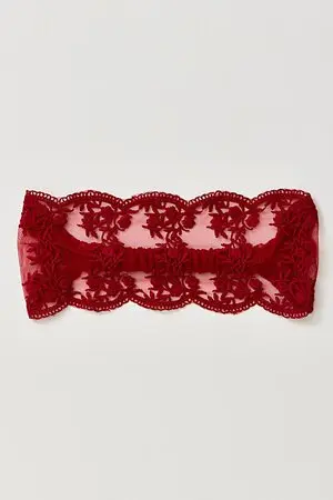Free People Solana Lace Headband - Wine
