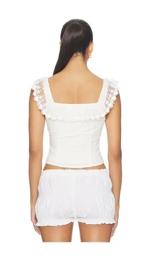MORE TO COME Persis Lace Trim Top