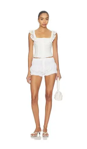 MORE TO COME Persis Lace Trim Top