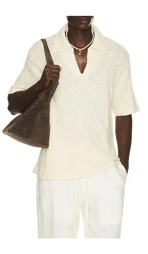 KROST Textured Cotton Knit Polo - White