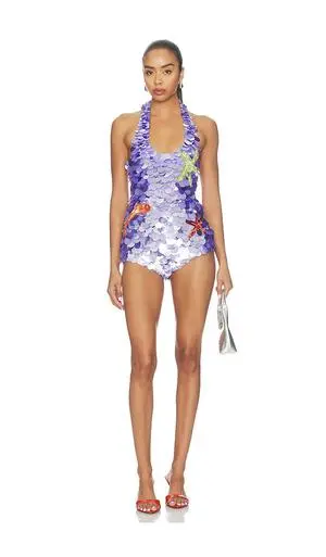 Retrofete Isabele Embroidered Romper - Multi