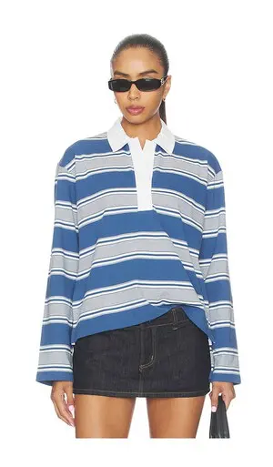 Rag & Bone Rag & Bone Kelly Stripe Polo Long Sleeve Multi