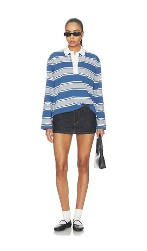 Rag & Bone Kelly Stripe Polo Long Sleeve - Multi