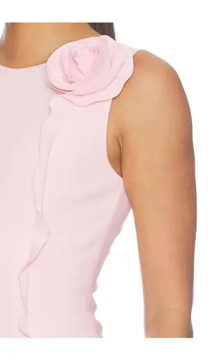 ROTATE BY BIRGER CHRISTENSEN Crepe Mini Dress With Floral Embellishment - Pink