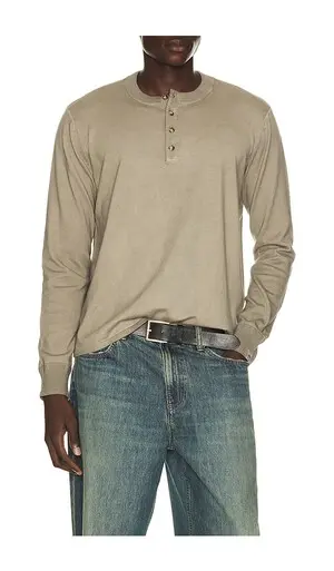 Rag & Bone Washed Supima Henley In . Also - Grey