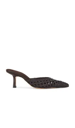 Raye Ingrid Pointed Toe Stiletto Heel Mules - Chocolate
