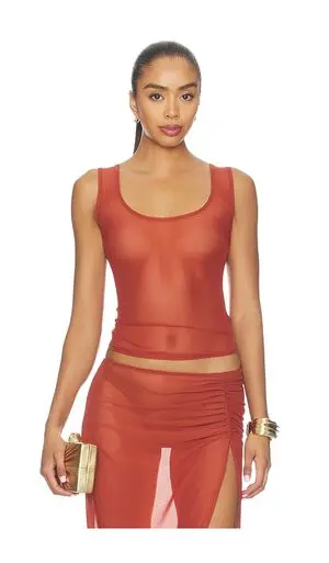 Bond Eye Tessa Sheer Top - Brick
