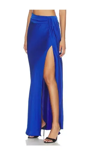Lapointe X Revolve Lightweight Satin Asymmetric Maxi Skirt
