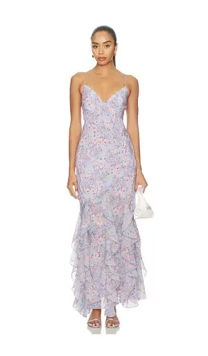 For Love & Lemons Elea Maxi Dress - Blue