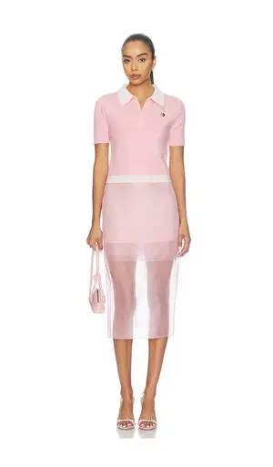 Monse Doubled Half Front Placket Knit Tee