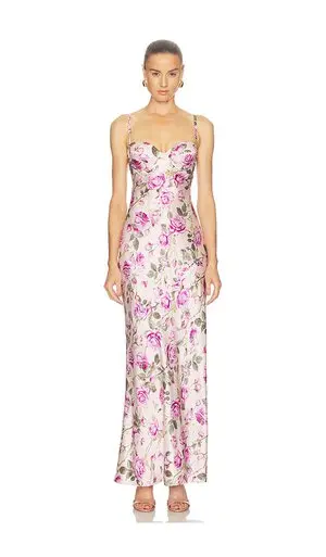 L'Agence Sayla Bias Cut Maxi Dress - Pink