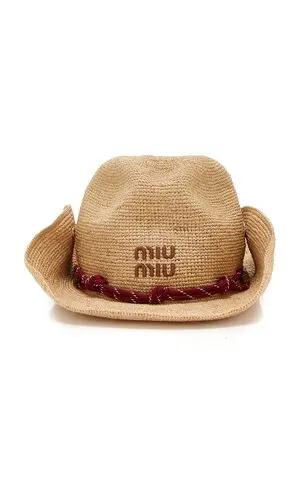 Miu Miu Raffia Cowboy Hat - Neutral