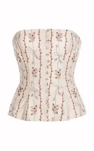 Agua Bendita Abelia Navegante Linen Top - Floral