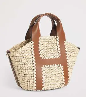 Harrods Small Raffia Tote Bag