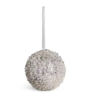 Harrods Sequinned Bauble - Silver