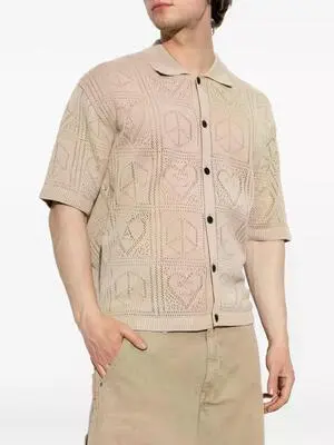 ALLSAINTS Arktx Perforated-knit Short-sleeve Cardigan