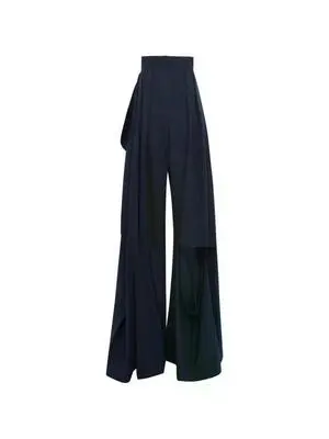 A.W.A.K.E. Mode Navy Slit-knee Trousers - Blue