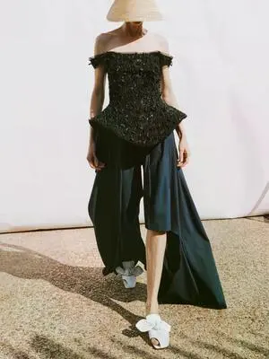 A.W.A.K.E. Mode Navy Slit-knee Trousers