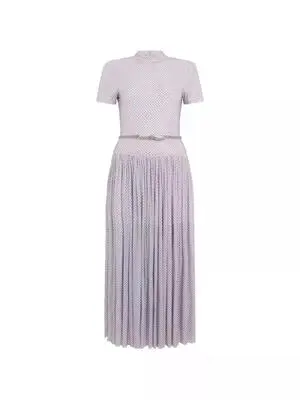 SELF-PORTRAIT Crystal-embellished Pleated Midi Dress - Purple