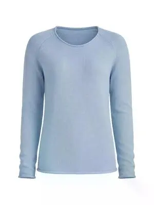 HANNES ROETHER Long-sleeve Knitted Sweater With Logo Detail - Blue