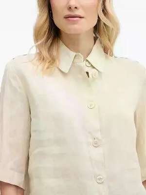 BENETTON Linen Button-fastening Short-sleeve Shirt