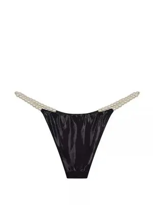 GOD SAVE QUEENS Mia Bikini Briefs With Pearl Embellishments - Black