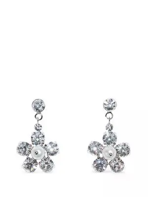 Simone Rocha Crystal Embellished Daisy Drop Earrings - Silver