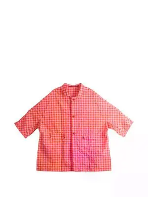 DANIELA GREGIS Gingham-check Crinkled Finish Shirt - Red