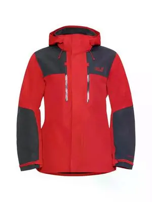 JACK WOLFSKIN Waterproof Hooded Trekking Jacket - Red
