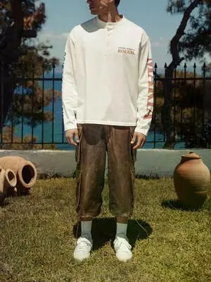 ROUGH. Long-sleeve T-shirt With Button Detail