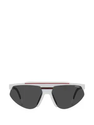 Carrera Eyewear Rectangle Frame Sunglasses With Grey Tinted Lenses - White