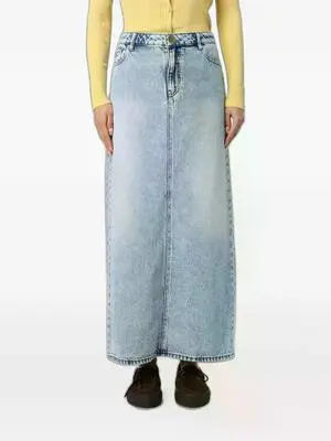 Armani Exchange Faded Effect Long Length Skirt - Blue