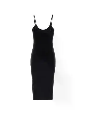 Off-White Logo-print Spaghetti-strap Midi Dress