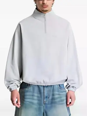 DIME Quarter-zip Sweater With Embroidered Logo - Grey