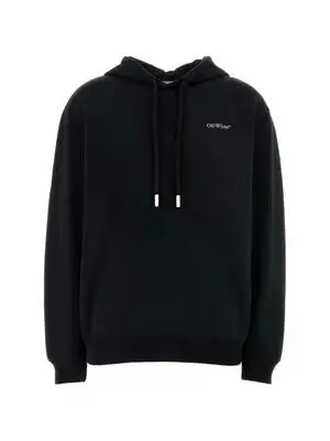Off-White Cotton Arrows Print Hoodie - Black