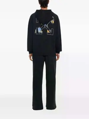Off-White Cotton Arrows Print Hoodie