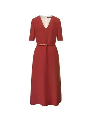 Fabiana Filippi V-neck Midi Dress With Belt - Red