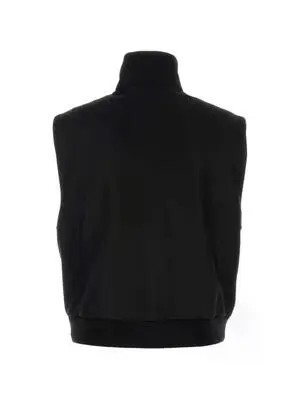 JIL SANDER Wool Zip-up Gilet - Black