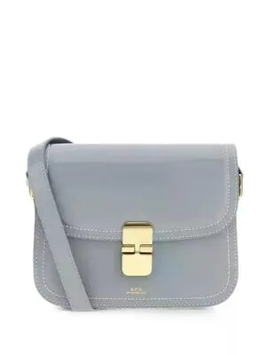 A.p.c. Small Grace Leather Shoulder Bag - Blue