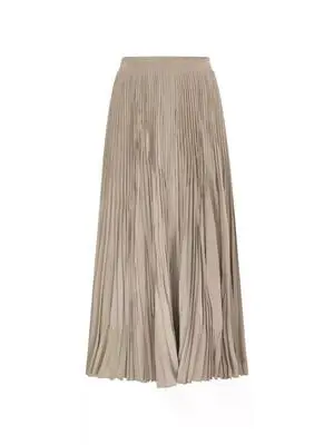 Max Mara Pleated Flared Maxi Skirt - Neutrals
