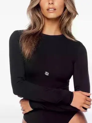 GOD SAVE QUEENS Logo Print Long Sleeve Bodysuit