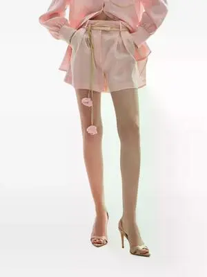 LITA COUTURE Rosette-detail Belted Shorts - Pink